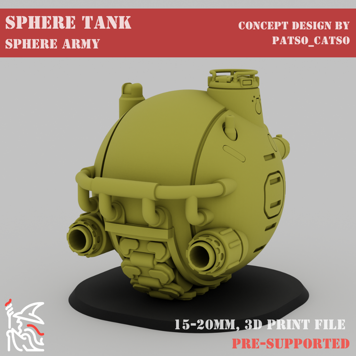 3D Printable [Sphere Army] Sphere Tank by Filamentio